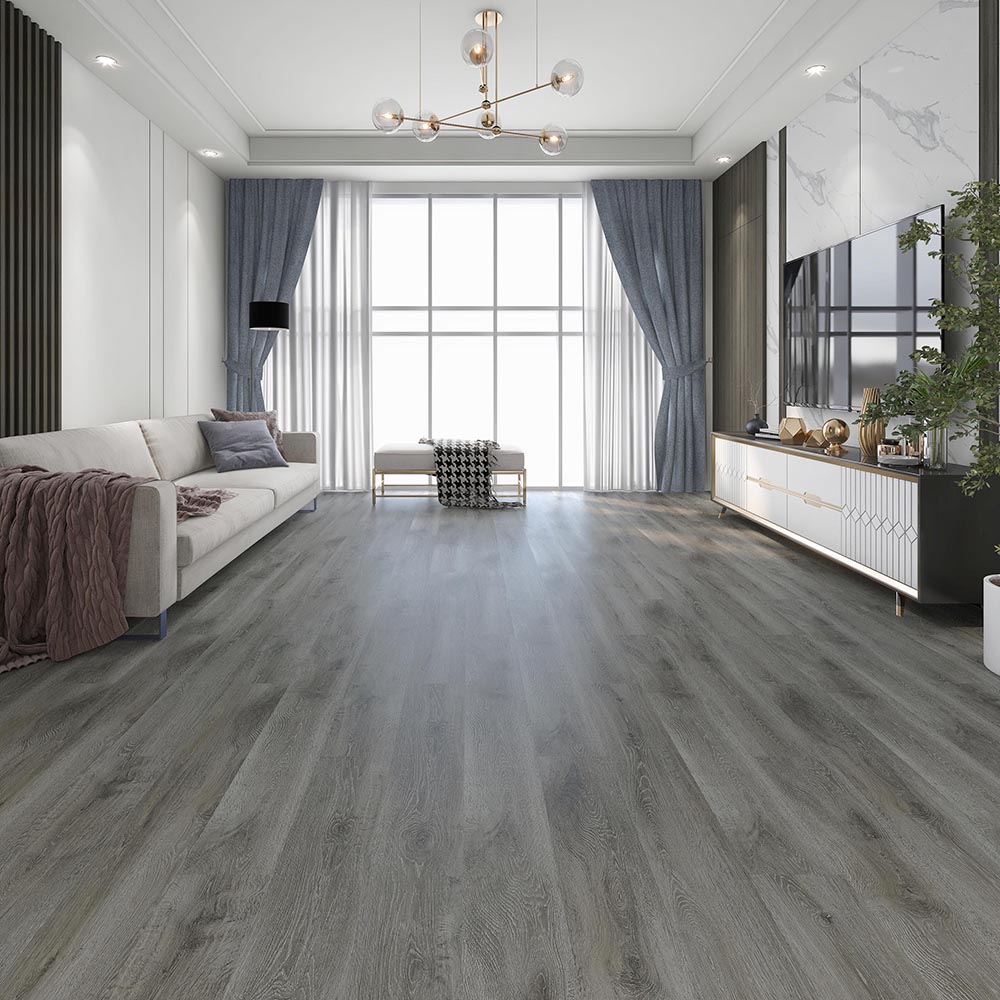 China Dark Grey Oak Decor Vinyl Click Flooring Manufacturer and ...